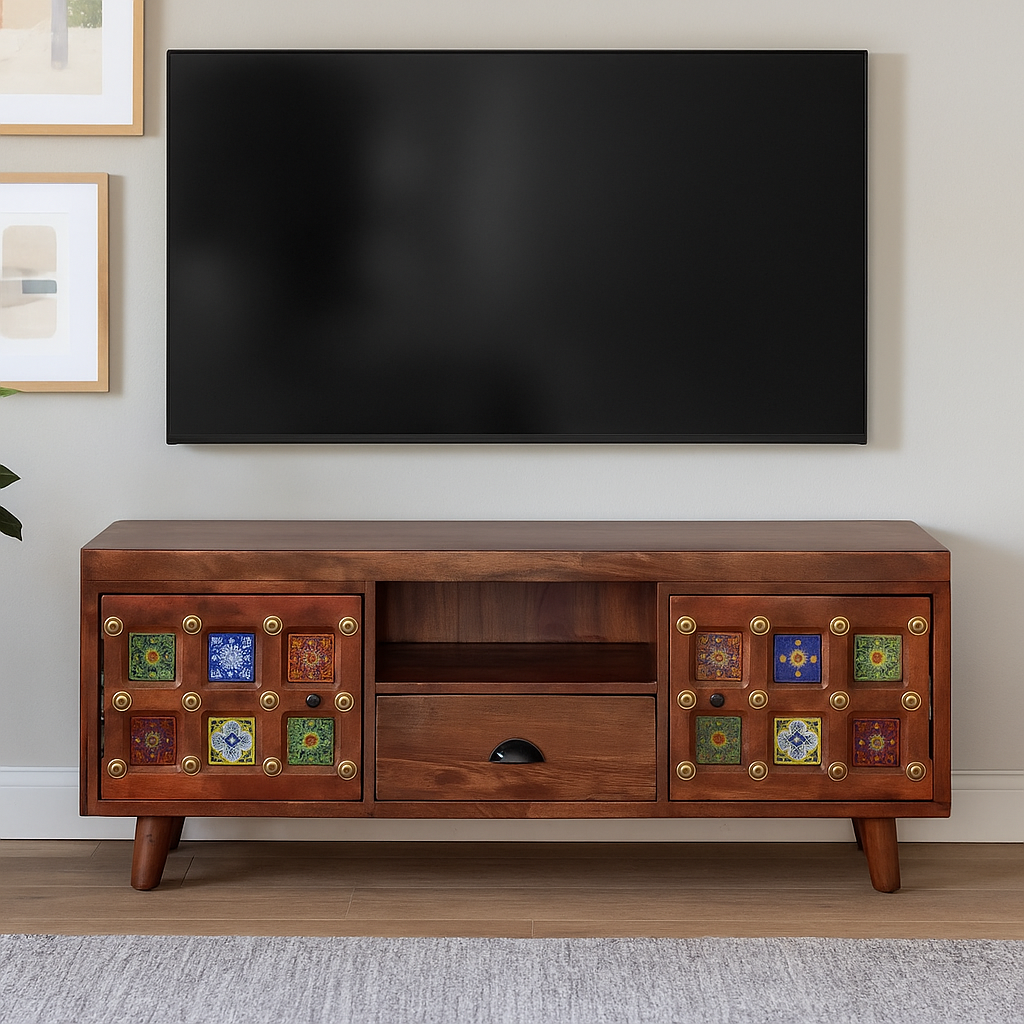 Hira Wooden Tile TV Console – Celson Lifestyle Interiors PTY LTD